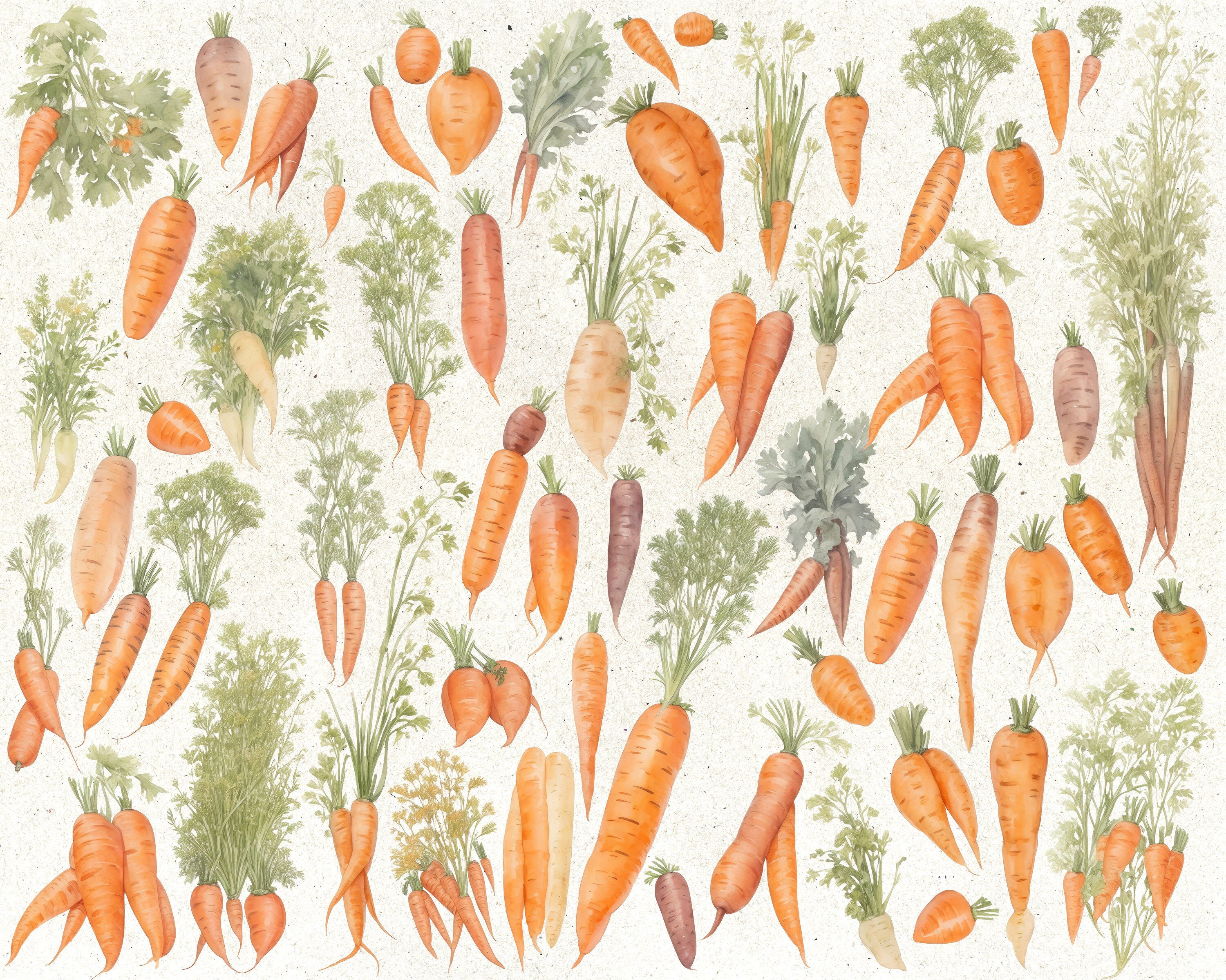 Watercolor Carrots Clipart Pack | Vegetable Graphics | Autumn Harvest ...