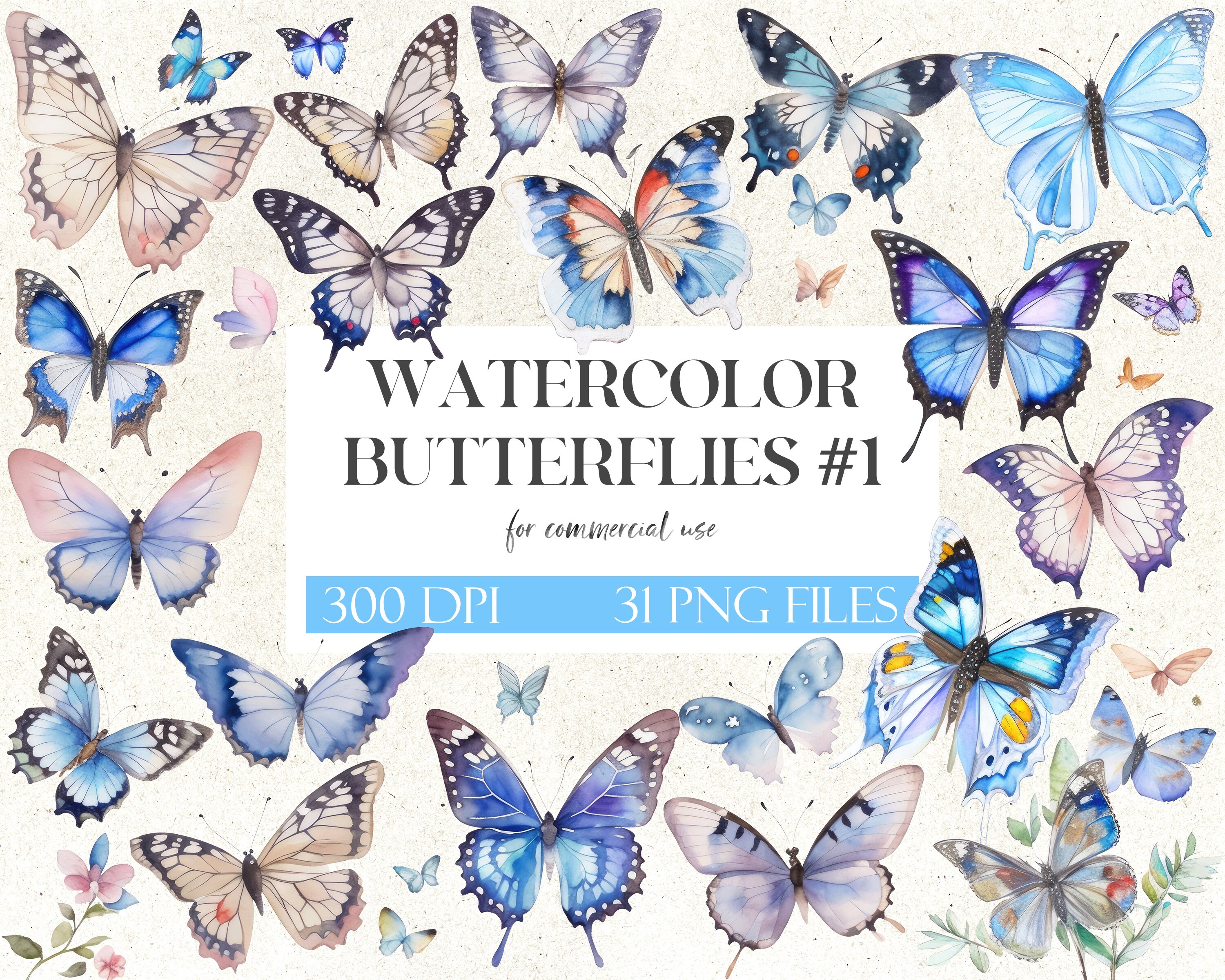 Butterfly Watercolor Clipart Pack Enchanting Flutterfly Delights for ...