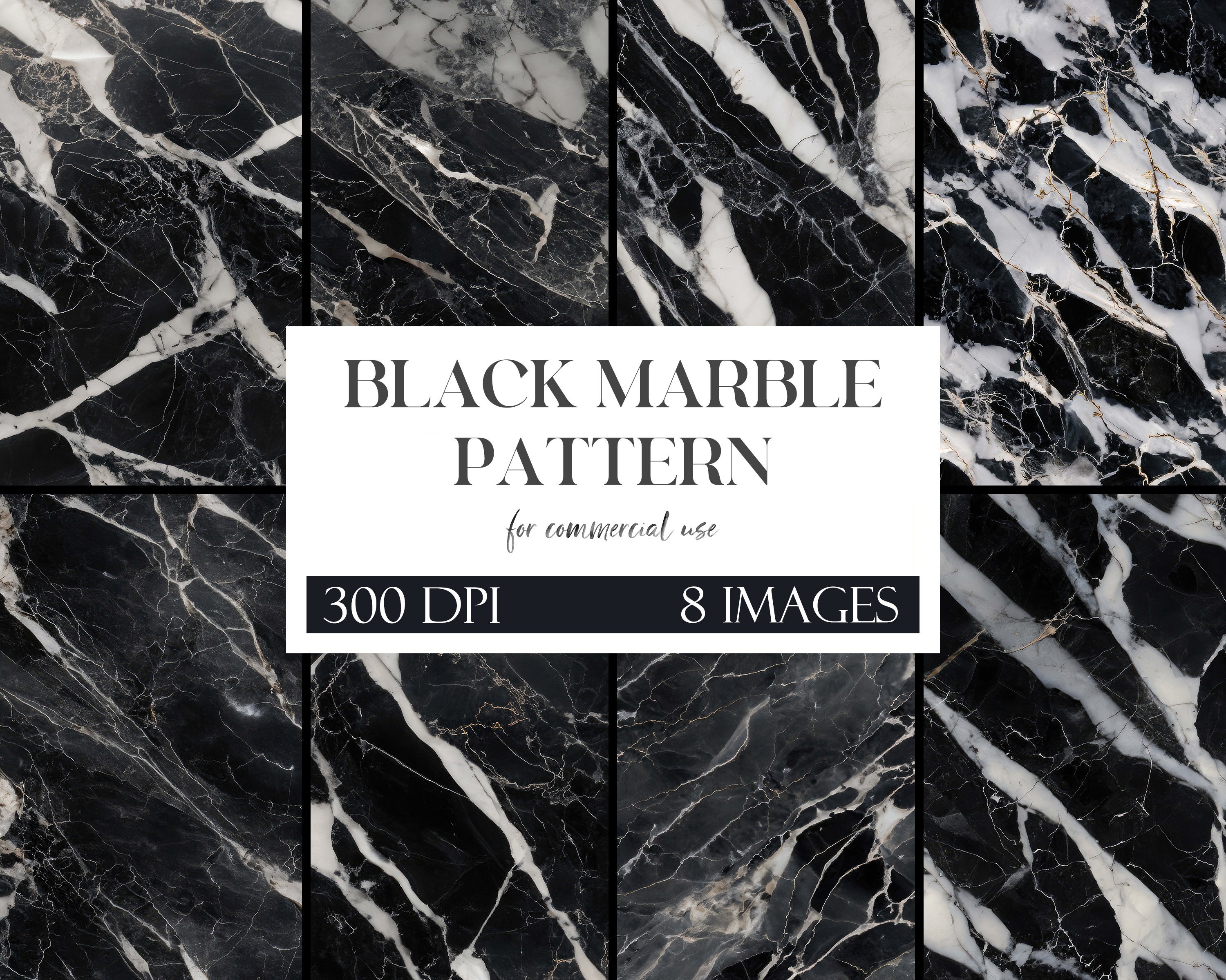 Black Marble Digital Paper Pack | Printable Texture | Digital Scrapbooking Pattern | Stone ...