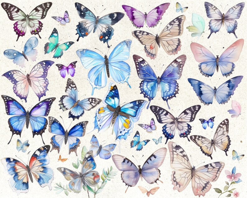 Butterfly Watercolor Clipart Pack Enchanting Flutterfly Delights for ...