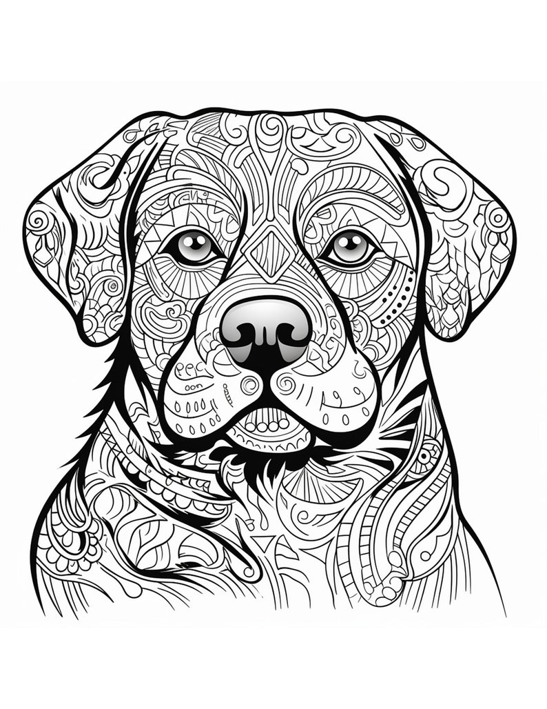 Pawsome Pups: Mandala Style Coloring Book With Top Dog Breeds 42 Page ...