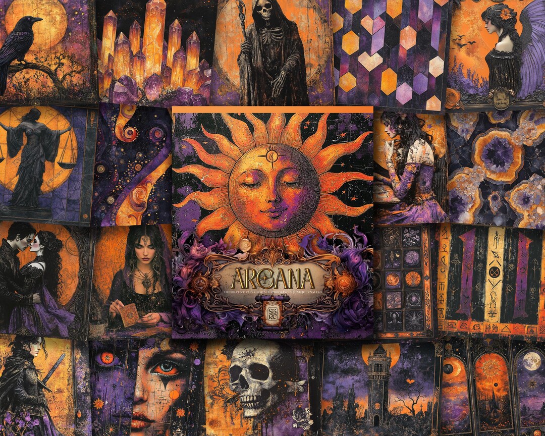 Arcana : Tarot Themed Prints Pad, Decorative Paper for Scrapbooking ...