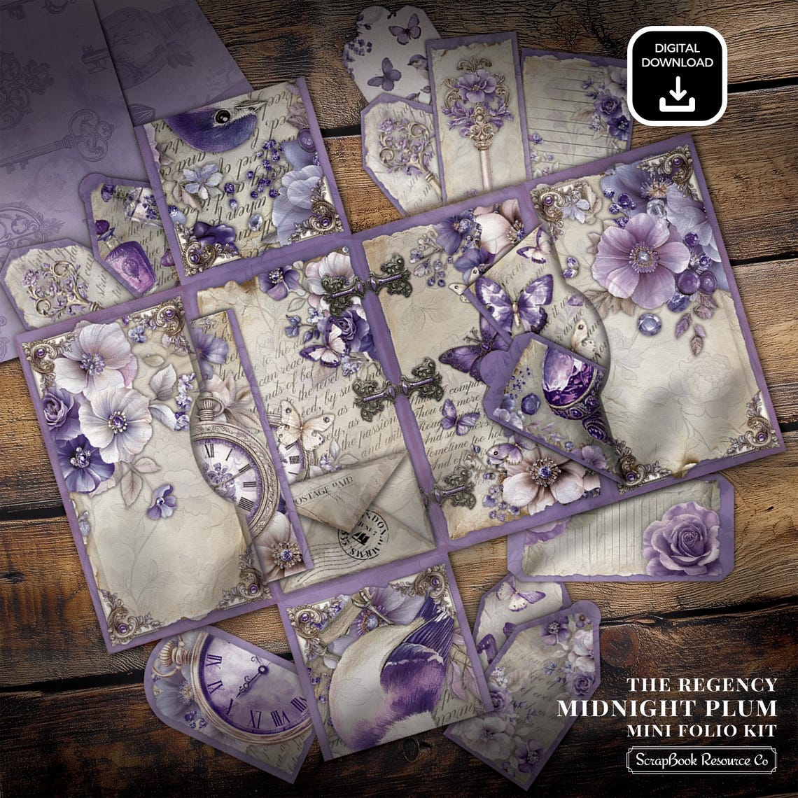 Regency Junk Journal Mini Folio Kit: Printable Ephemera (digital ...