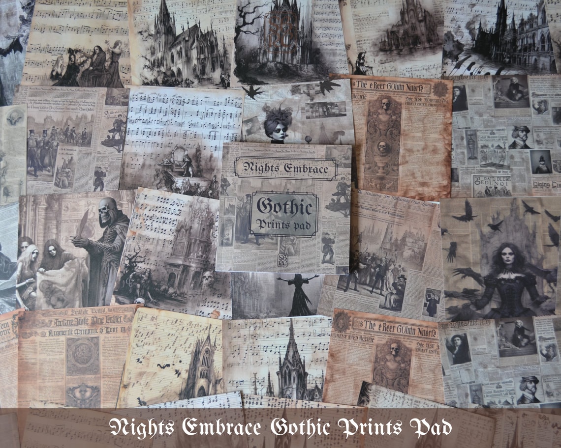 Nights Embrace : Gothic Prints Pad. Decorative Paper for Scrapbooking ...