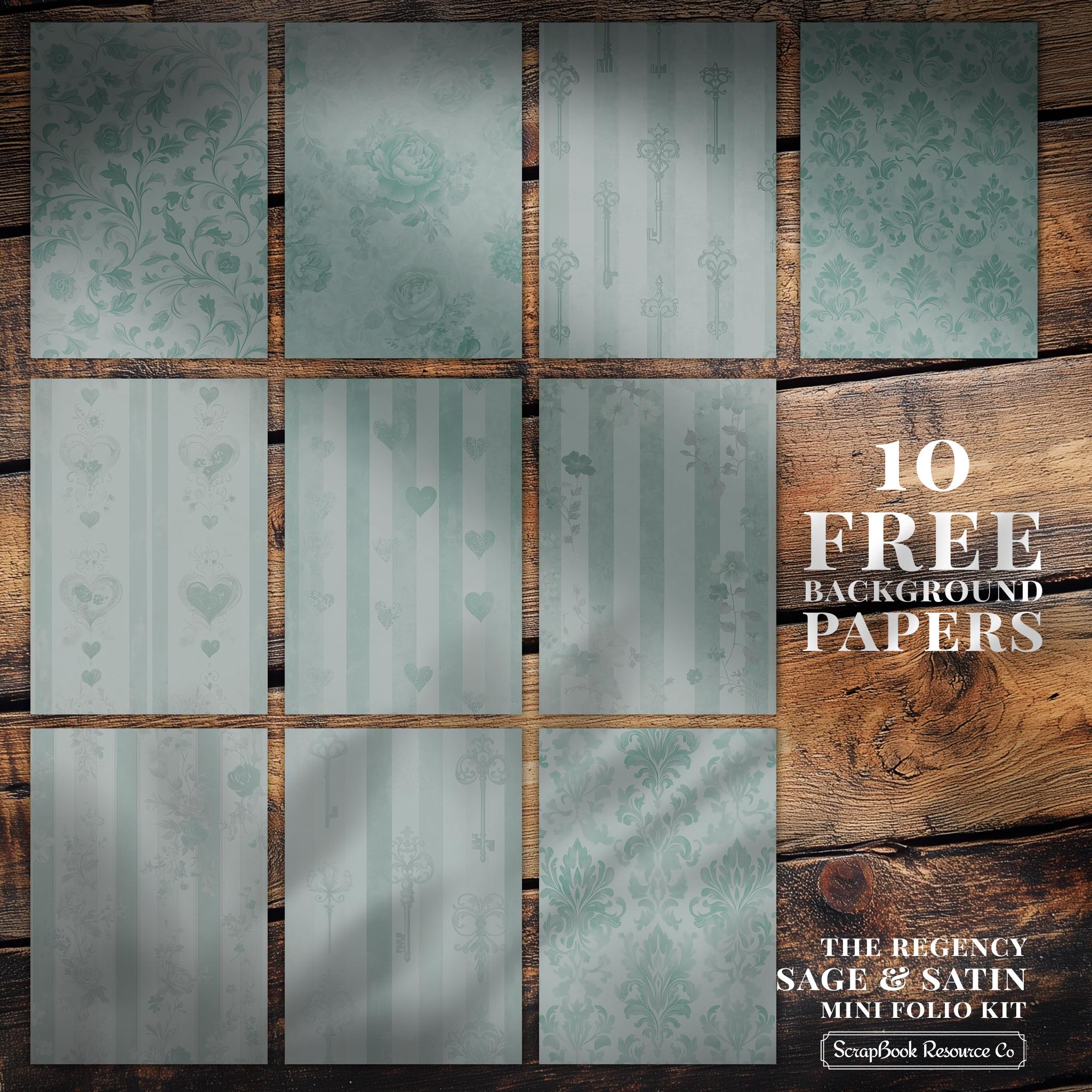 Regency Sage Junk Journal Kit: Printable Mini Folio (digital Download ...