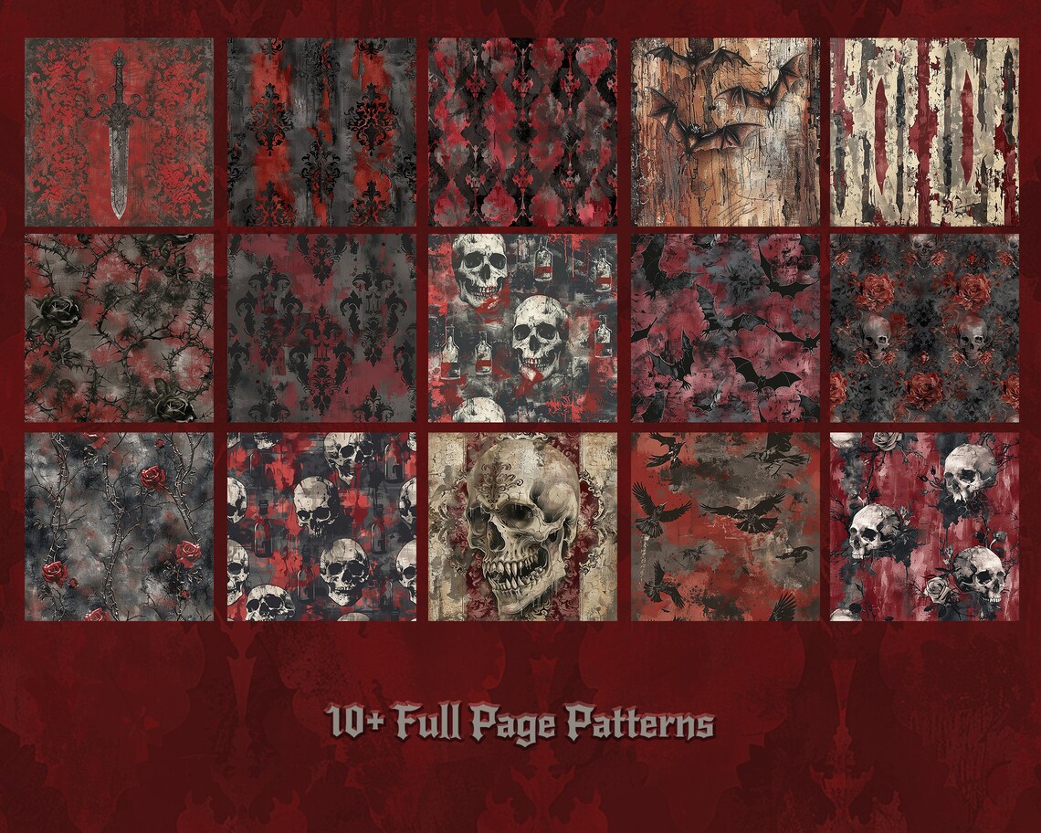 The Vampire Countess : Gothic Fantasy Prints Pad, Red & Black ...