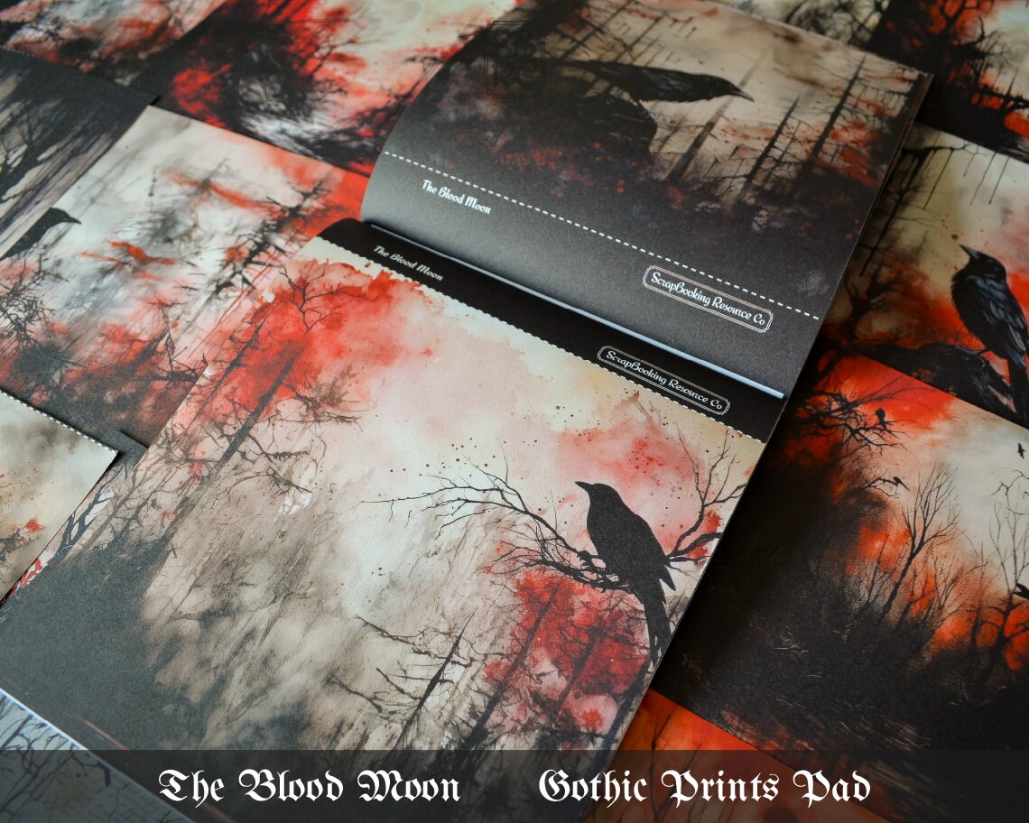 The Blood Moon: Gothic Prints Pad. Decorative Paper for Scrapbooking ...