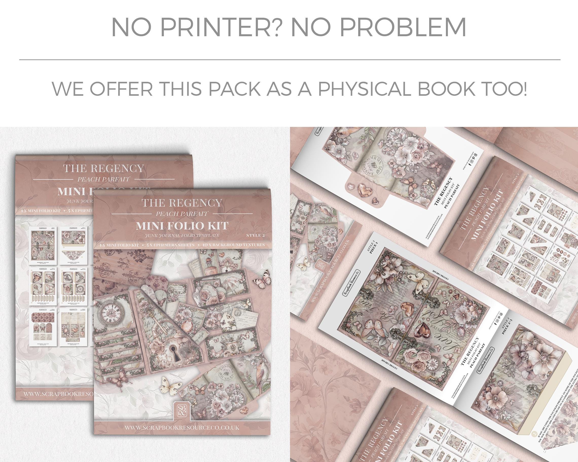 Regency Peach Junk Journal Kit: Printable Mini Folio (PDF Download A4 ...