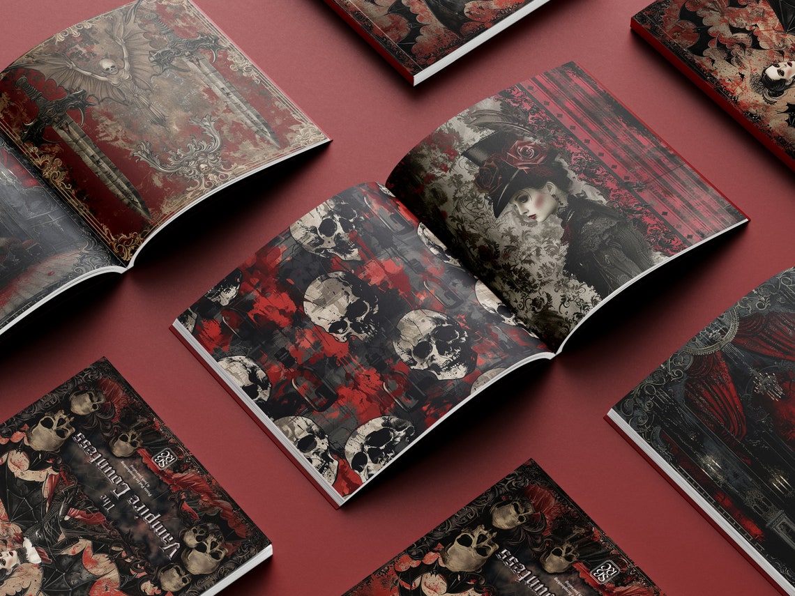 The Vampire Countess : Gothic Fantasy Prints Pad, Red & Black ...