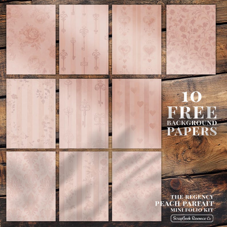 Regency Peach Junk Journal Folio Kit: Printable Ephemera (digital ...