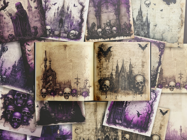 The Violet Veil: Gothic Prints Pad. Decorative Paper for Scrapbooking ...