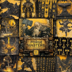 The Forge Masters : Dwarven Themed Prints Pad, Fantasy Decorative Paper ...