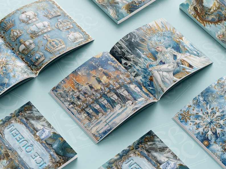 The Ice Queen : Fantasy Prints Pad, Icy Blue, White & Gold Decorative ...