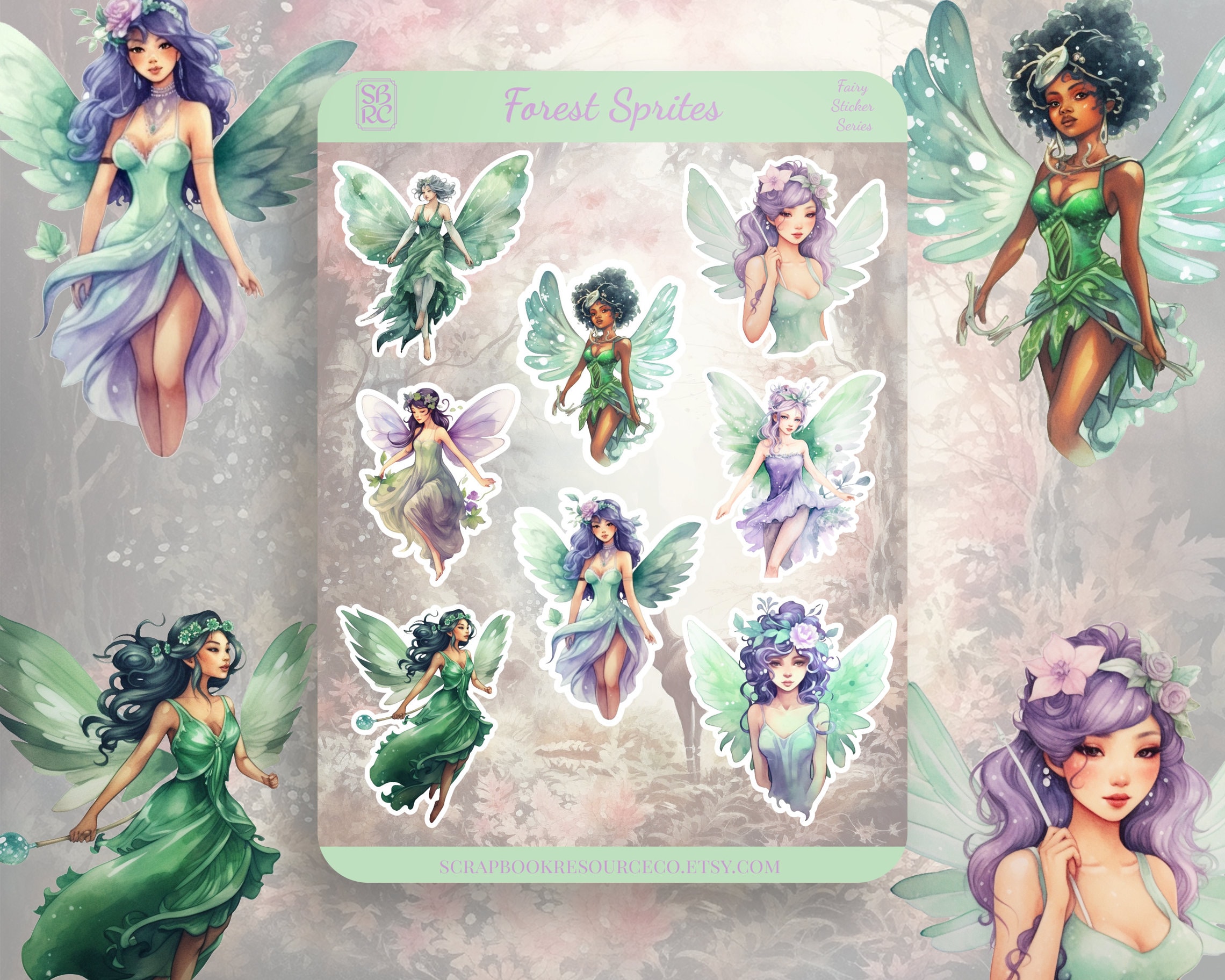 8pcs Fairy Sticker Sheet for Scrapbooking and Card Making - Etsy UK