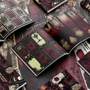 Garnet Grimoire: Gothic Ephemera Paper Pad, Junk Journal, Scrapbooking ...