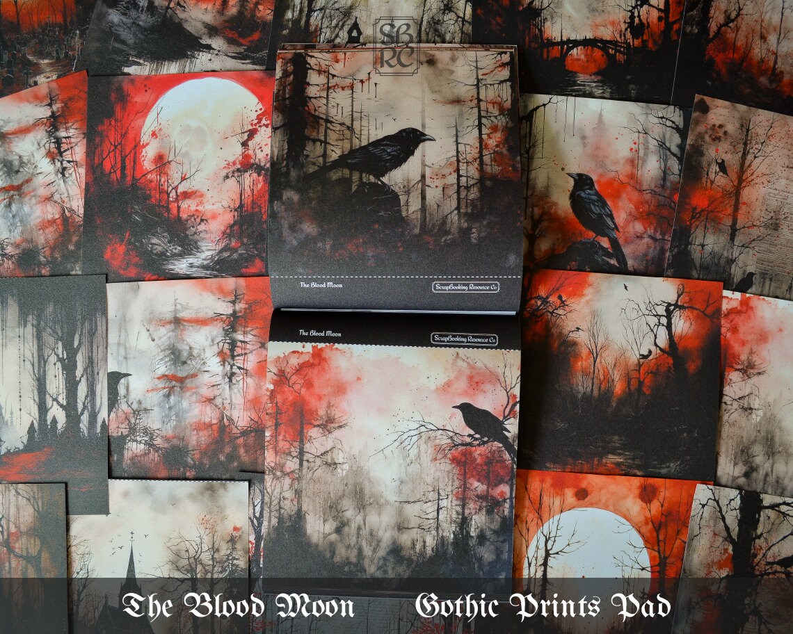 The Blood Moon: Gothic Prints Pad. Decorative Paper for Scrapbooking ...