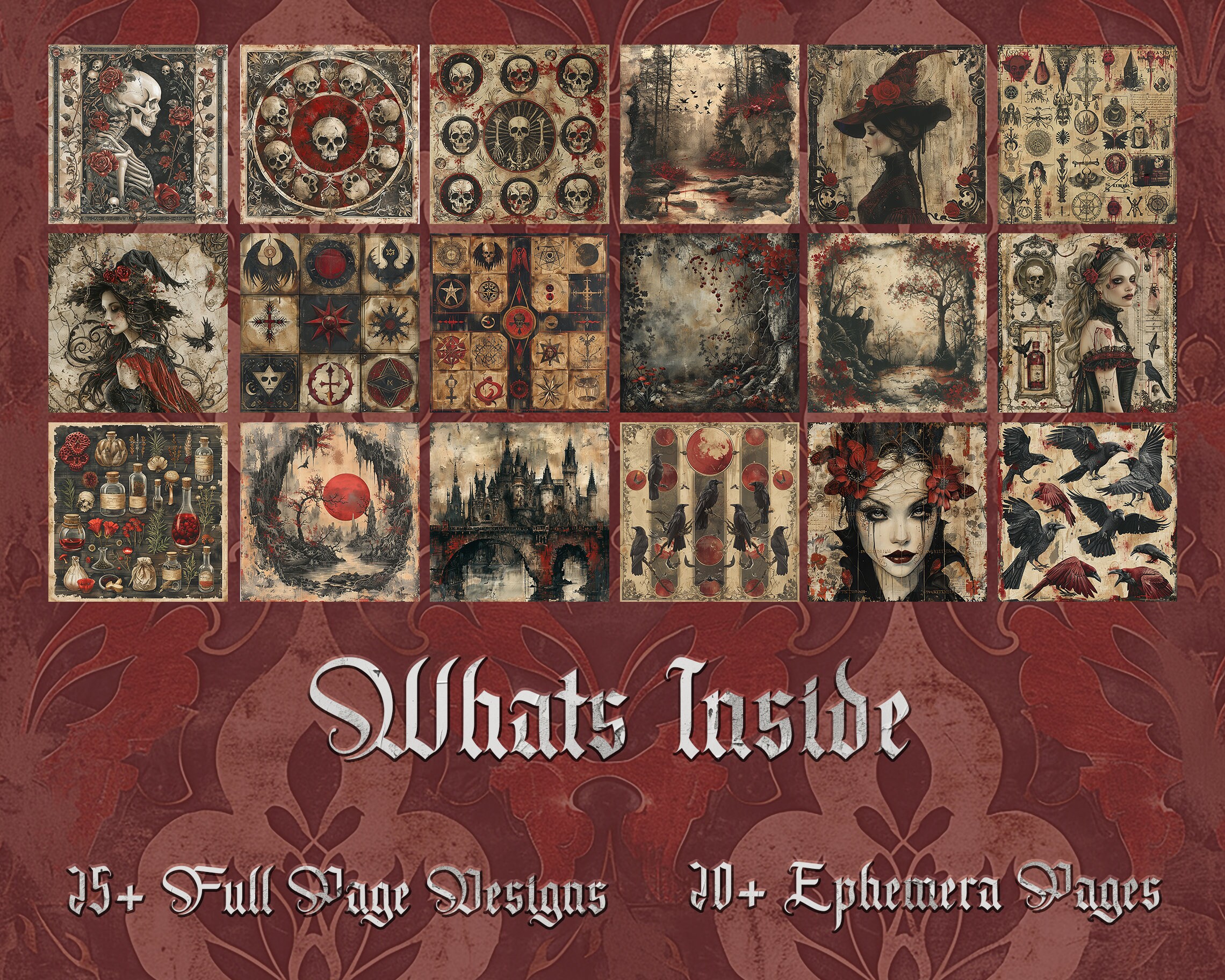 The Blood Witch : Gothic Prints Pad Decorative Paper for Scrapbooking ...