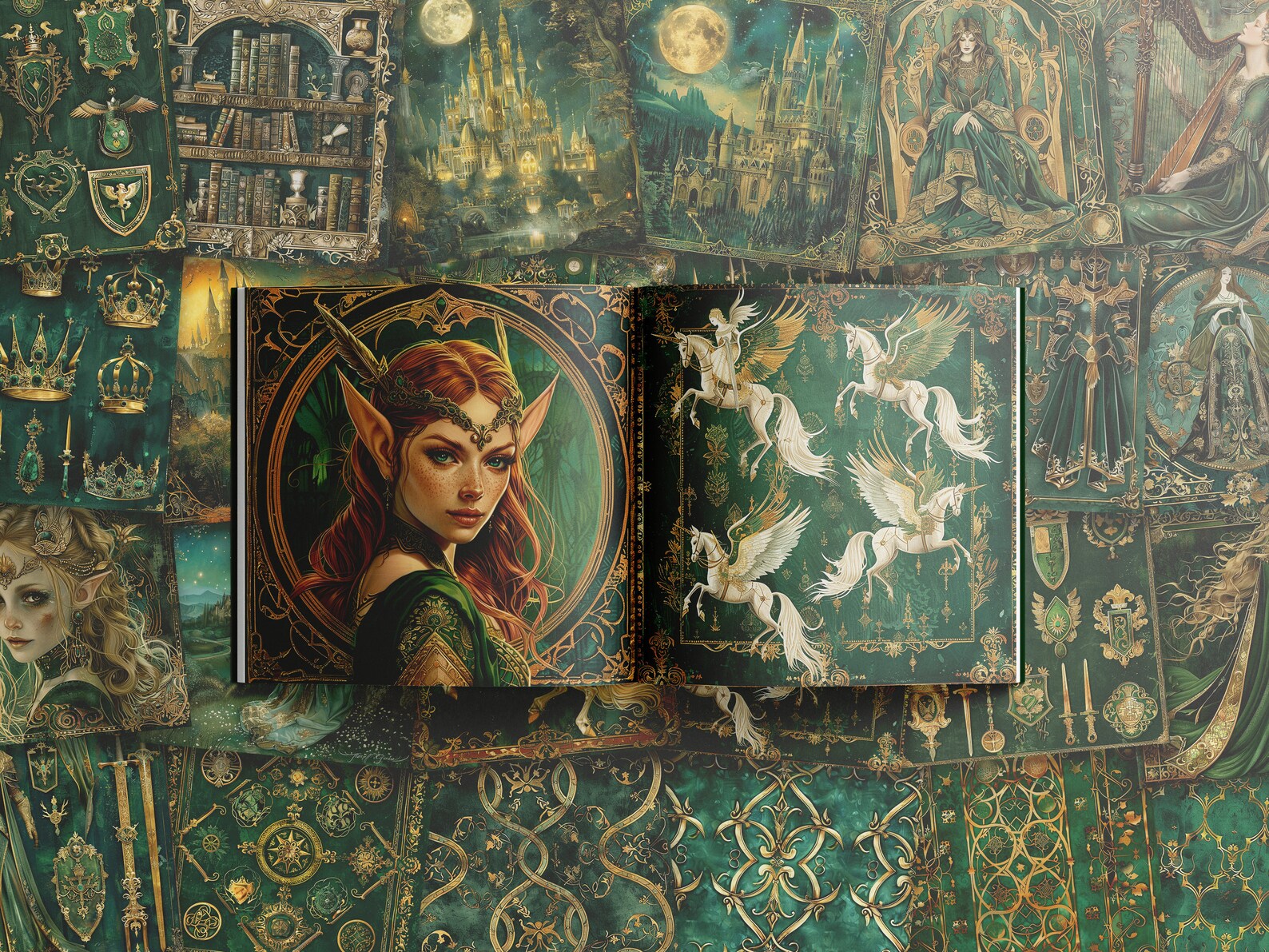 The Elven Princess: Fantasy Prints Pad, Junk Journal, Scrapbook & Card ...