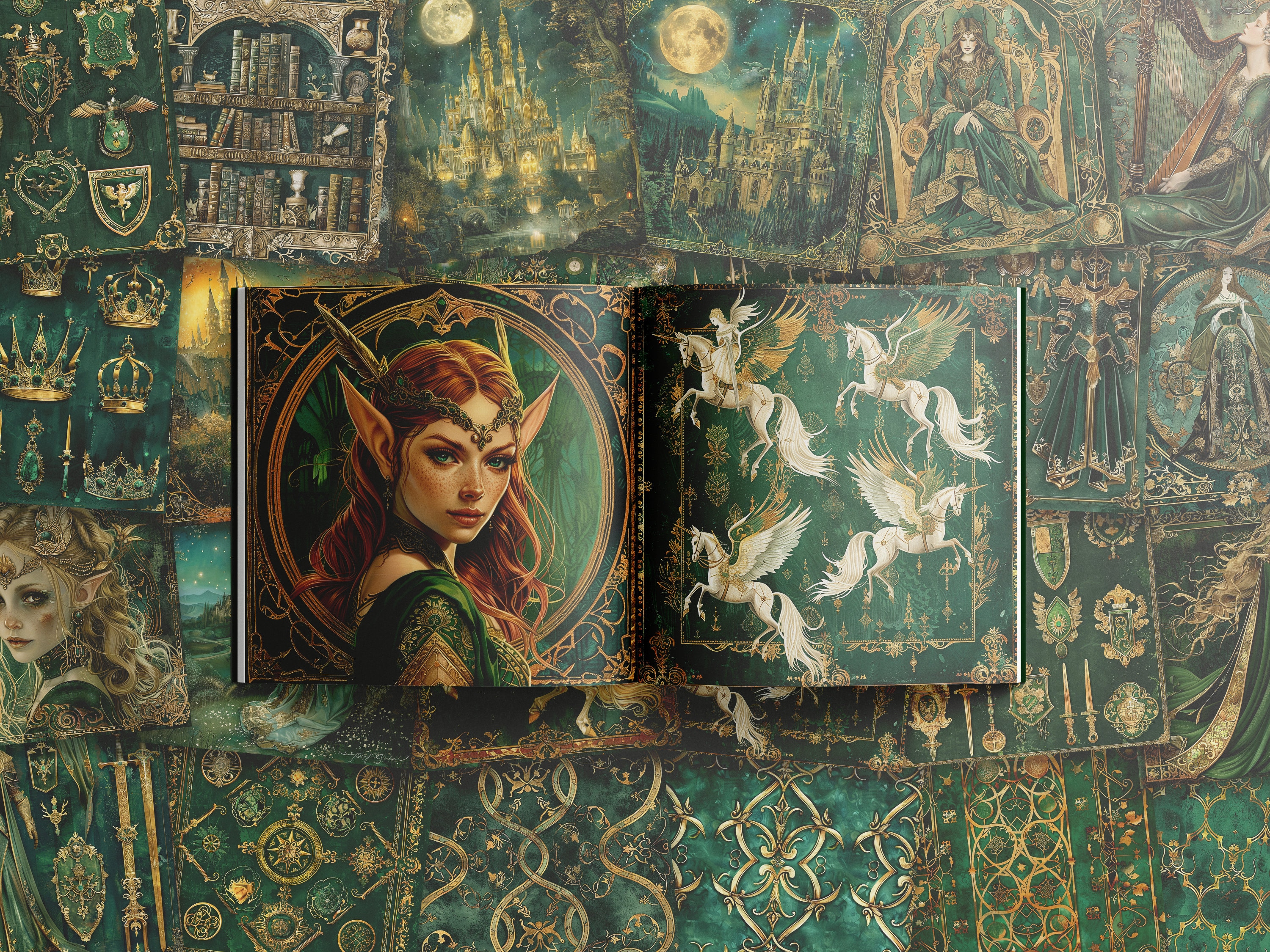 The Elven Princess: Fantasy Prints Pad, Junk Journal, Scrapbook & Card ...