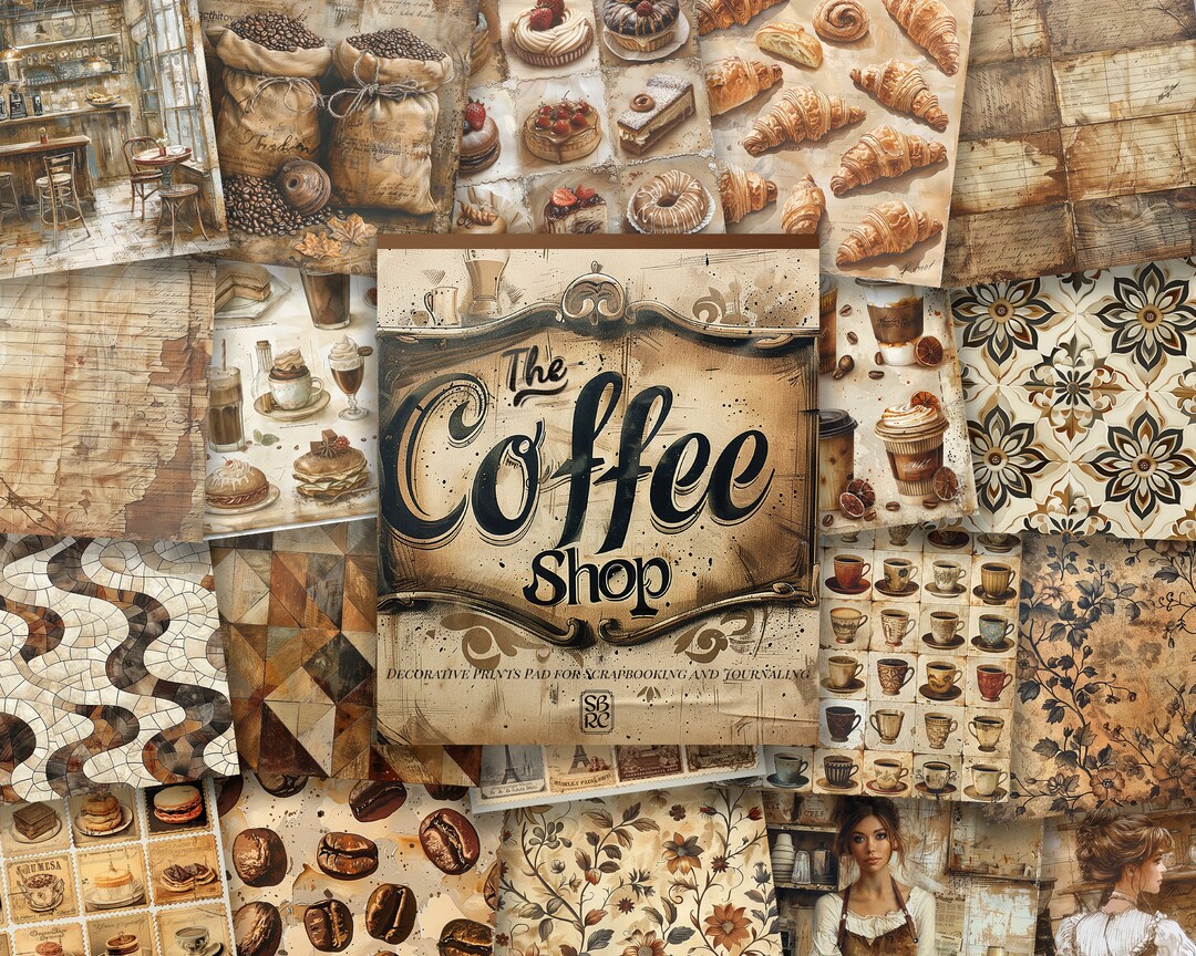 Coffee Shop: Rustic Vintage Paper Pad, Junk Journal, Scrapbooking ...