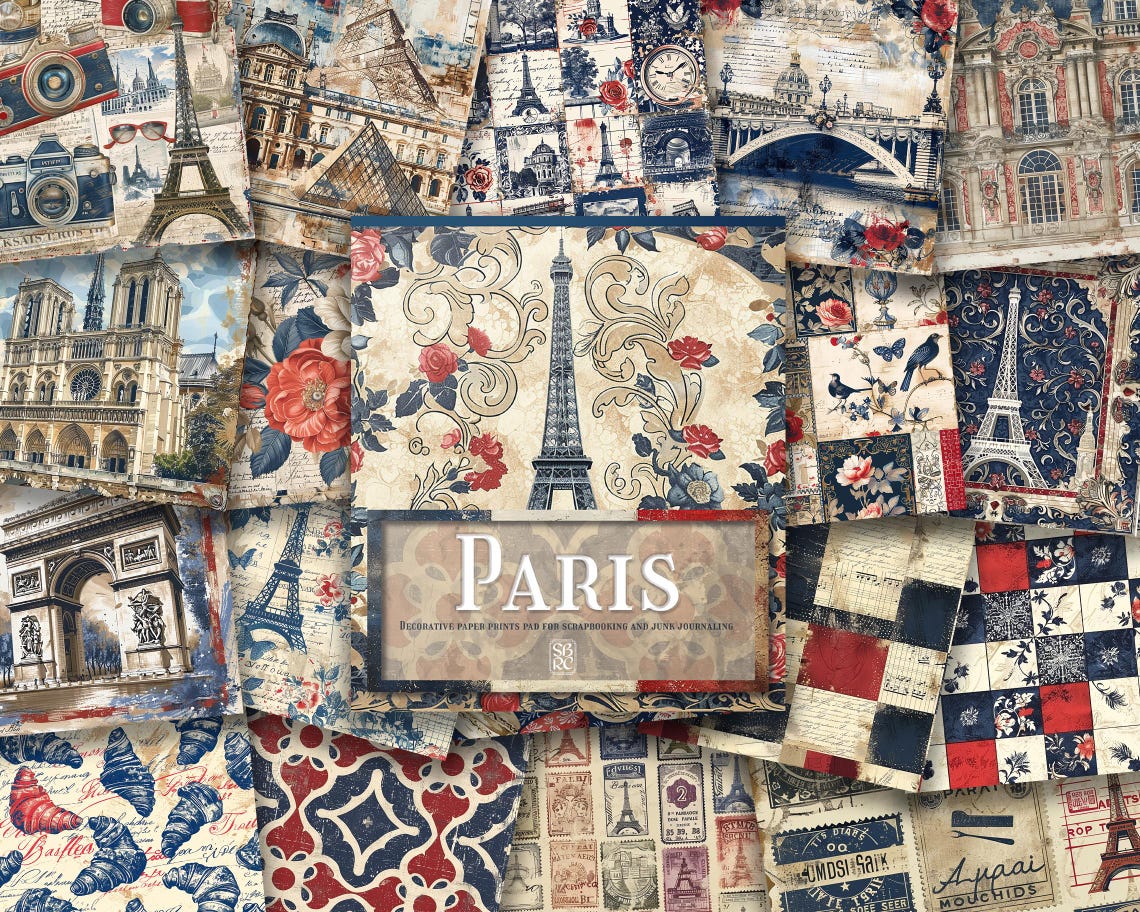 Paris: Travel Theme Paper Pad, Scrapbooking, Junk Journal & Card Making ...