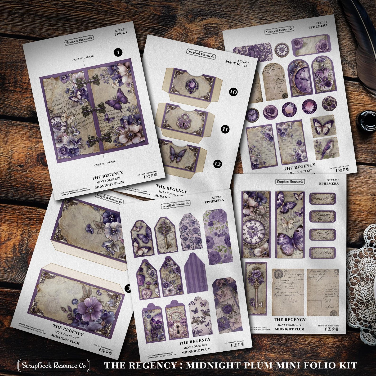 Regency Junk Journal Mini Folio Kit: Printable Ephemera (digital ...