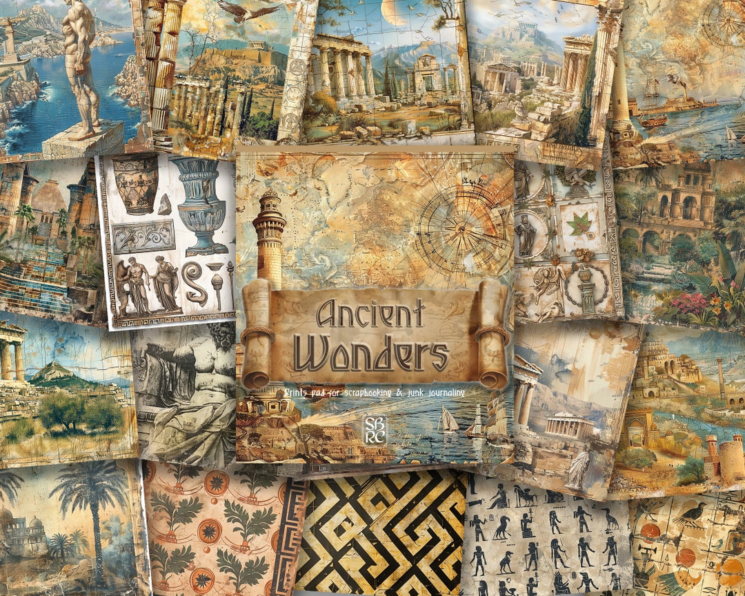 Ancient Wonders : Historical Prints Pad Decorative Paper for ...