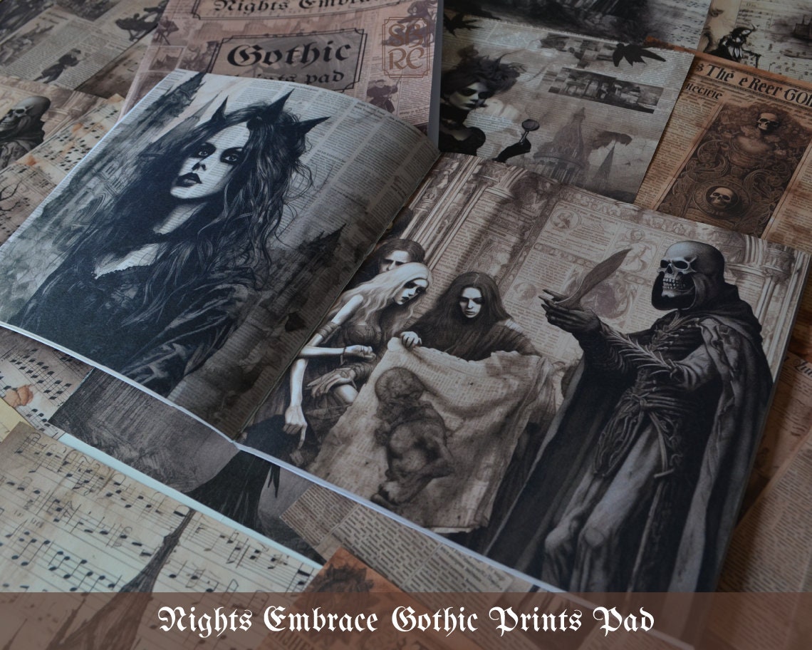 Nights Embrace : Gothic Prints Pad. Decorative Paper for Scrapbooking ...