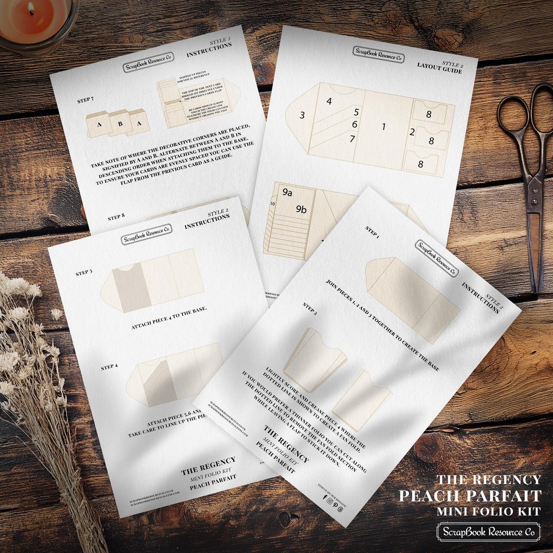 Regency Peach Junk Journal Kit: Printable Mini Folio (PDF Download A4 ...