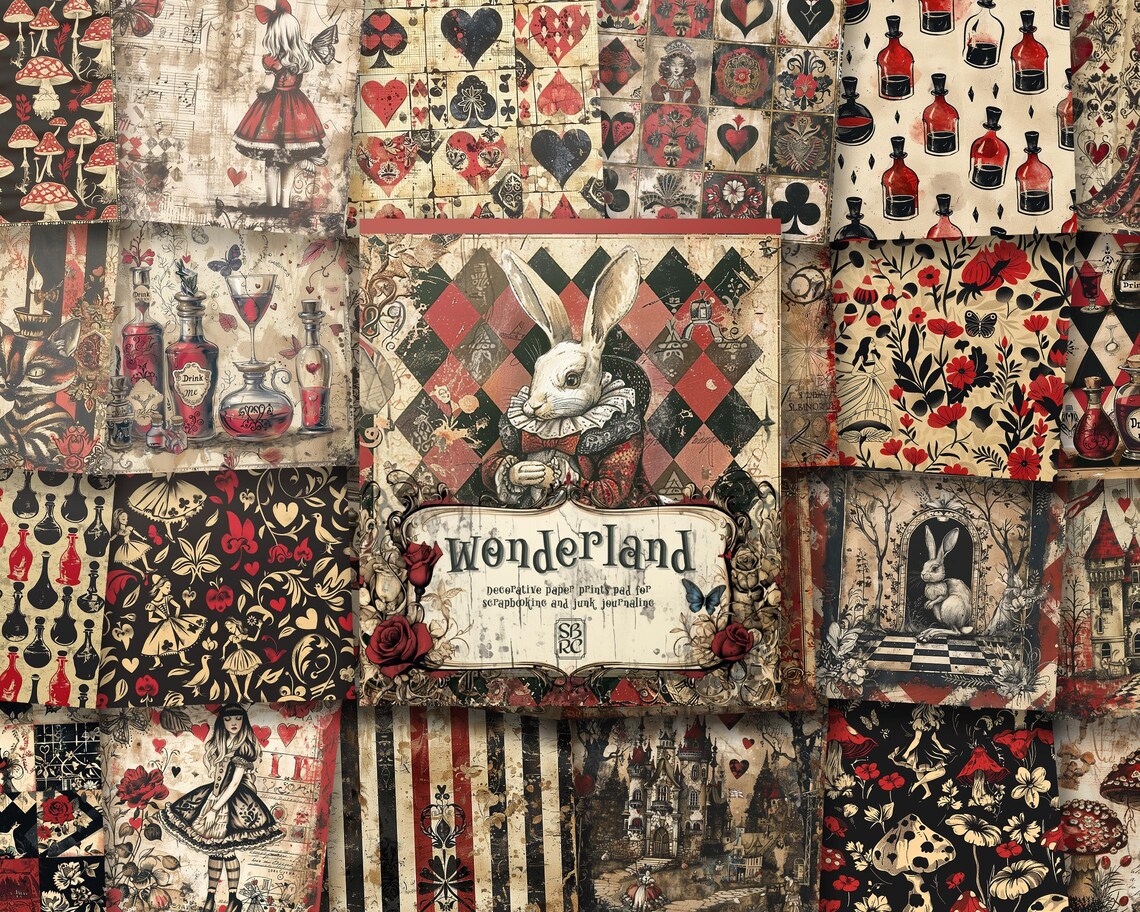 Wonderland : Fantasy Themed Prints Pad, Decorative Paper for ...