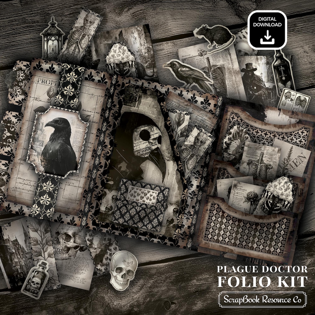 Plague Doctor Junk Journal Kit: Gothic Mini Folio (PDF Download) - Etsy