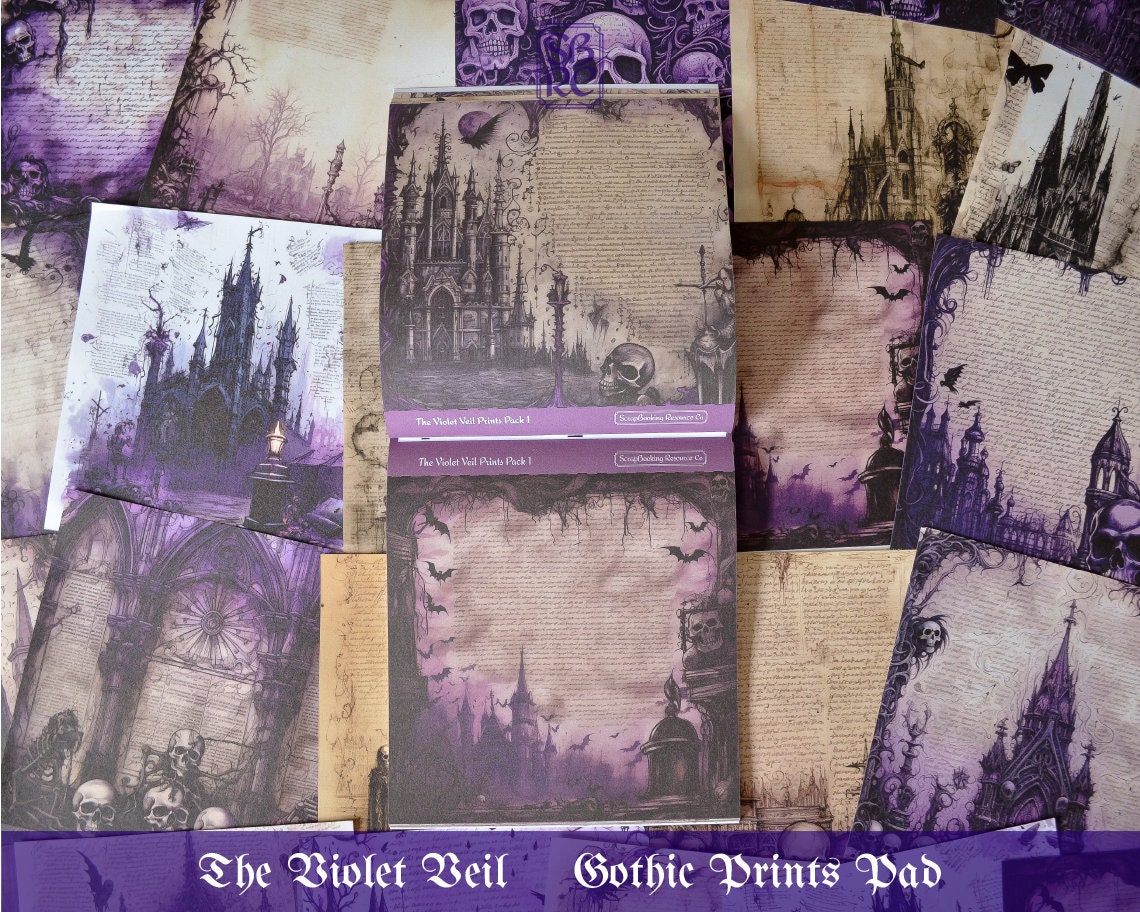 The Violet Veil: Gothic Prints Pad. Decorative Paper for Scrapbooking ...