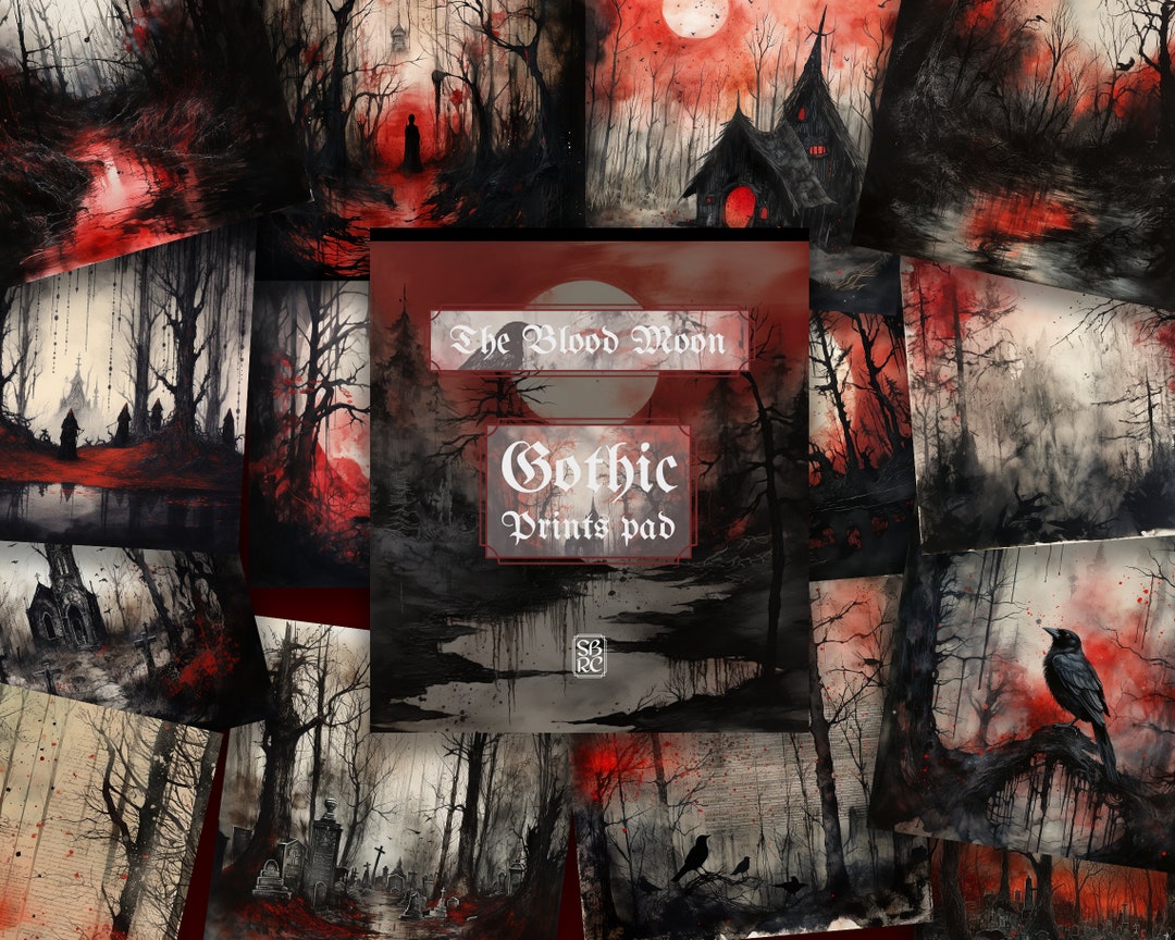 The Blood Moon: Gothic Prints Pad. Decorative Paper for Scrapbooking ...