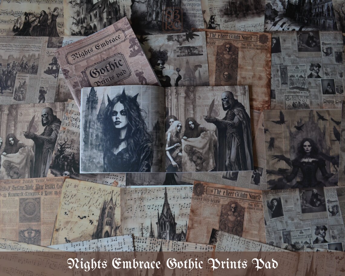 Nights Embrace : Gothic Prints Pad. Decorative Paper for Scrapbooking ...