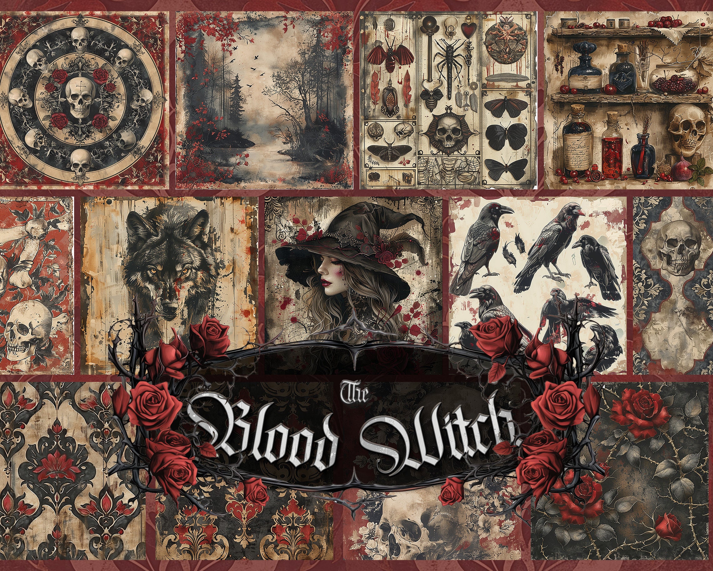 Blood Witch Gothic Paper Pad: Scrapbooking, Card Making Ephemera - Etsy
