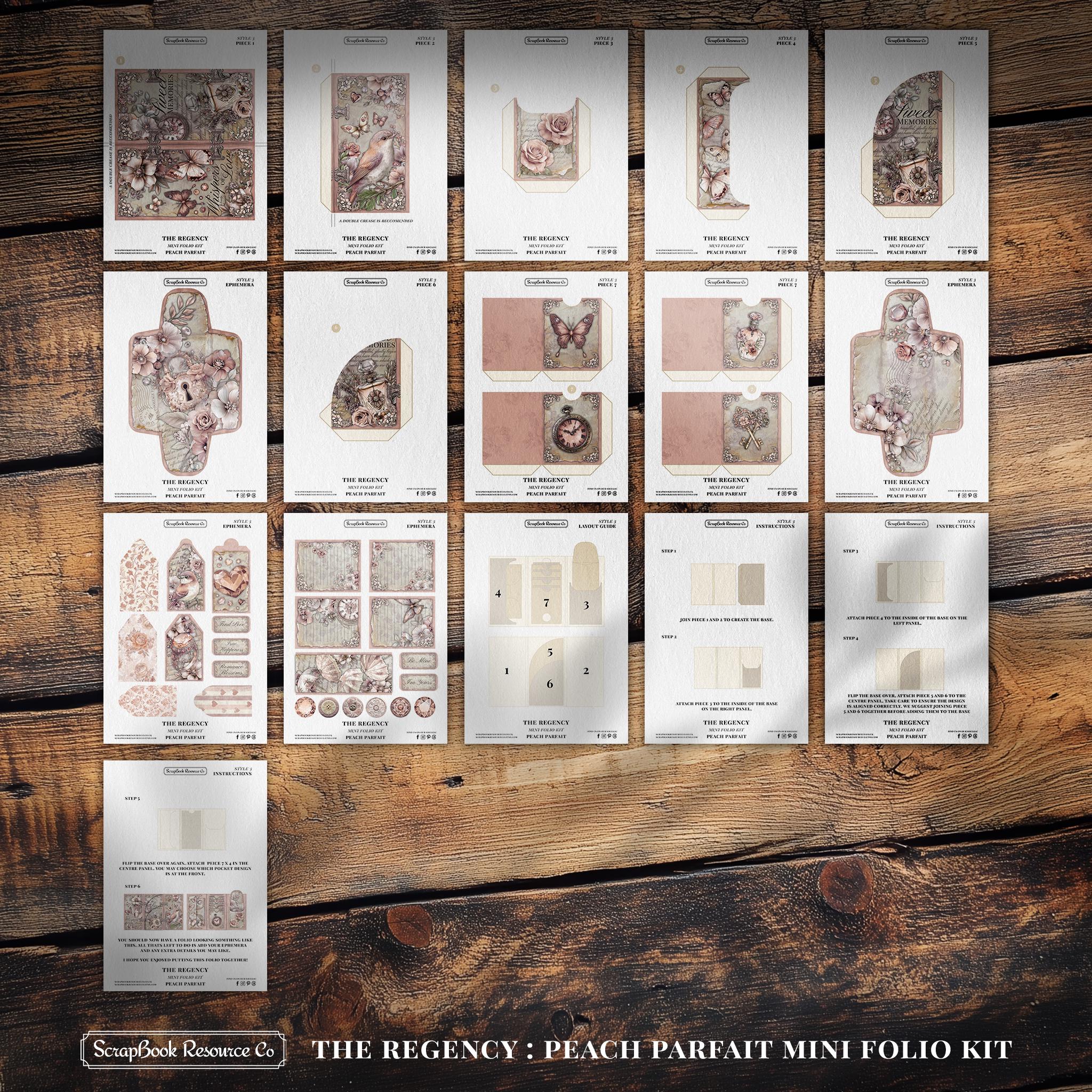 Regency Peach Junk Journal Folio Kit: Printable Ephemera (digital ...