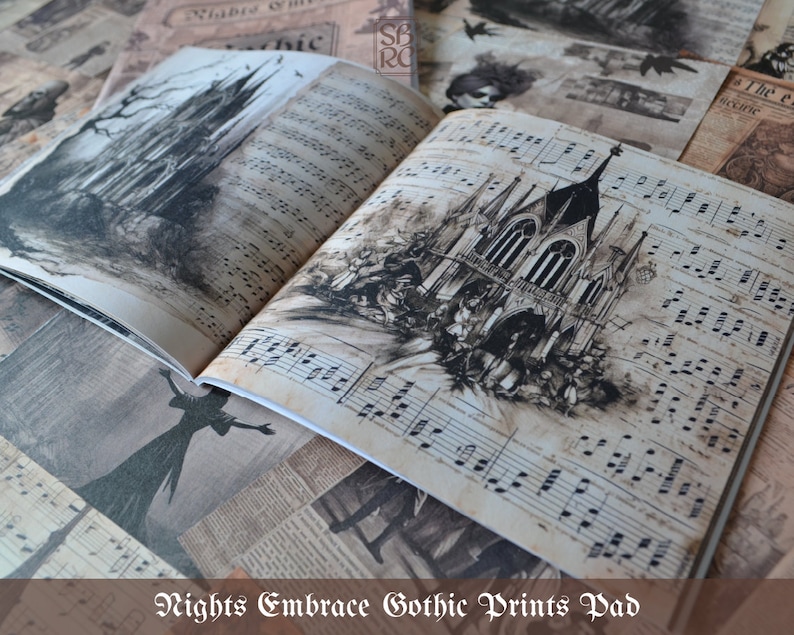 Nights Embrace : Gothic Prints Pad. Decorative Paper for Scrapbooking ...