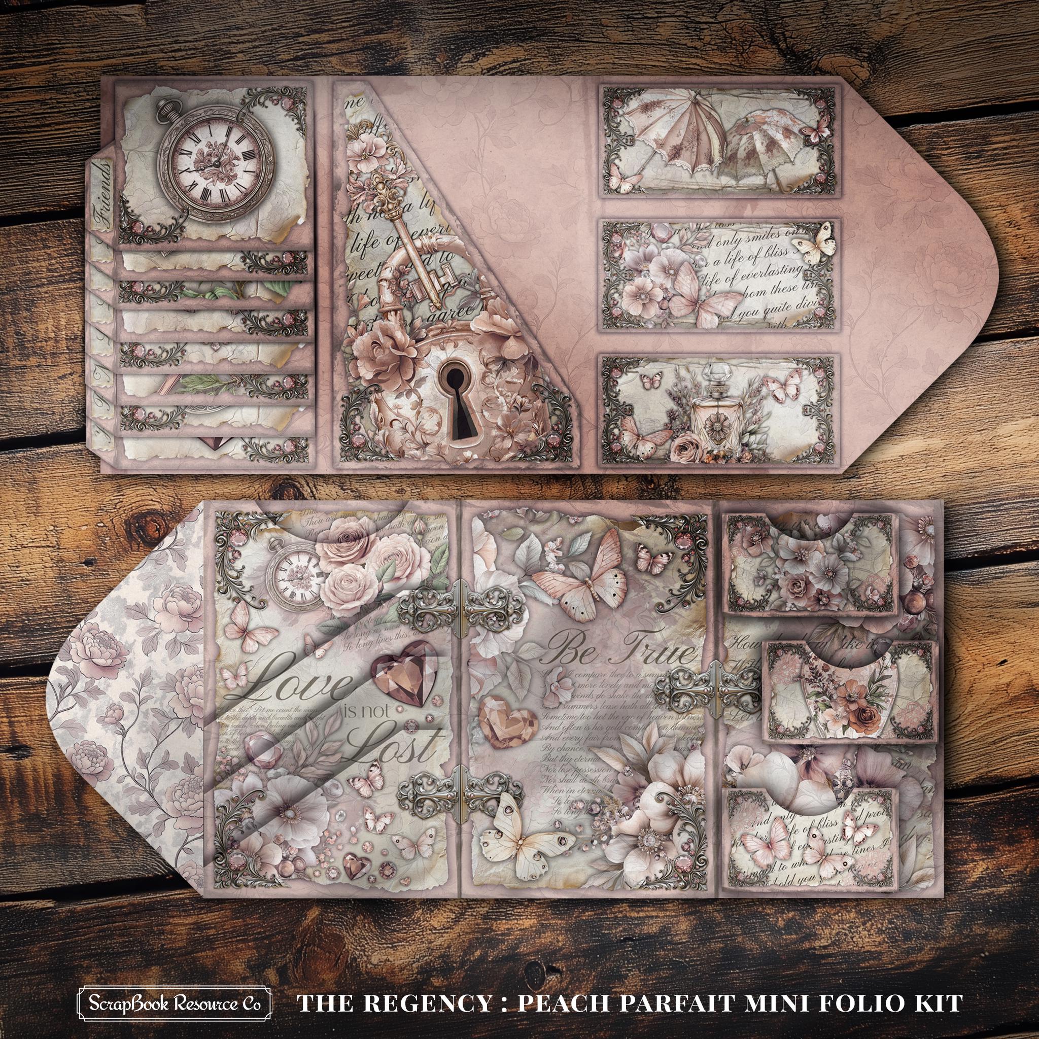 Regency Peach Junk Journal Kit: Printable Mini Folio (PDF Download A4 ...