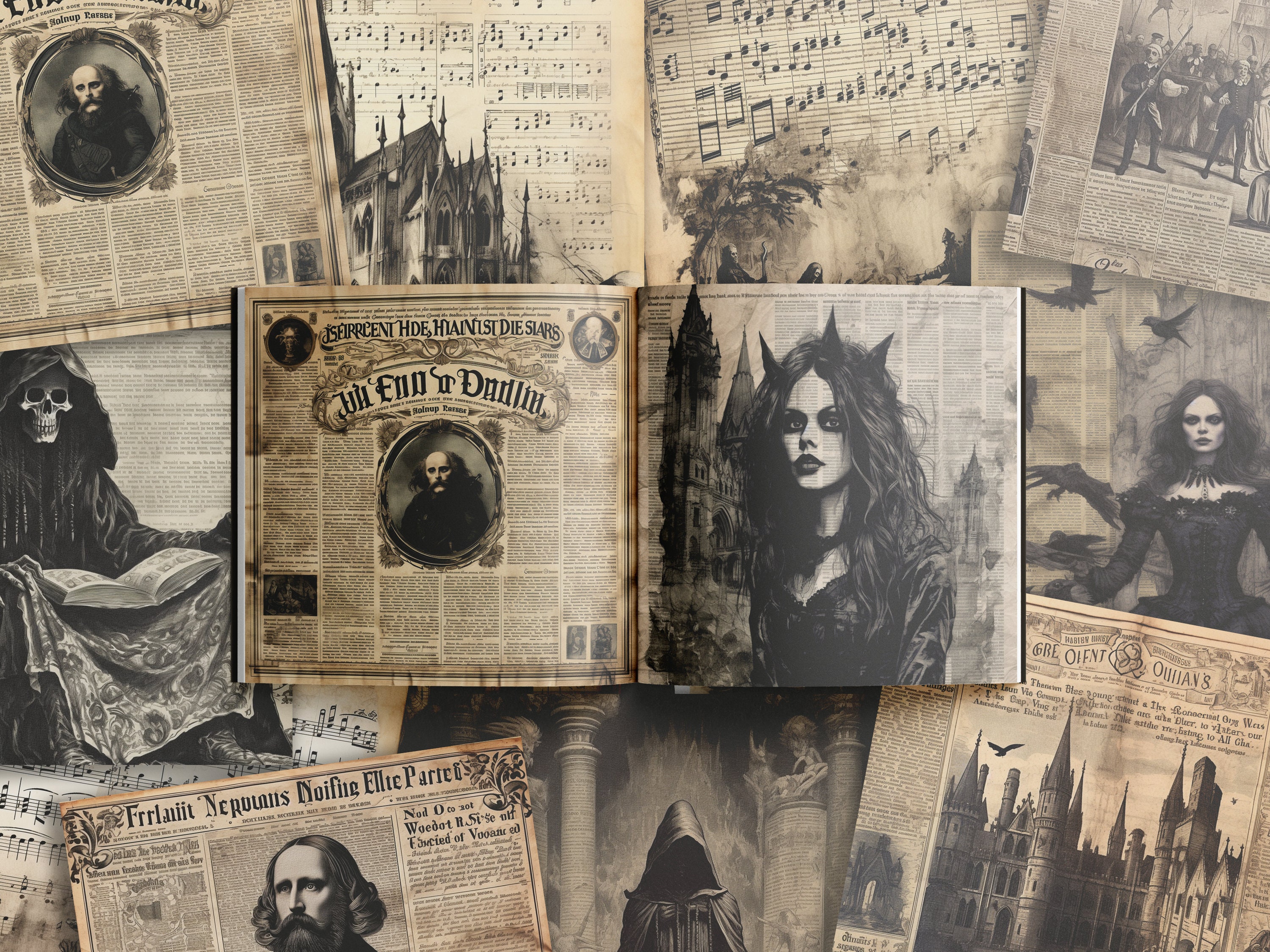 Nights Embrace : Gothic Prints Pad. Decorative Paper for Scrapbooking ...