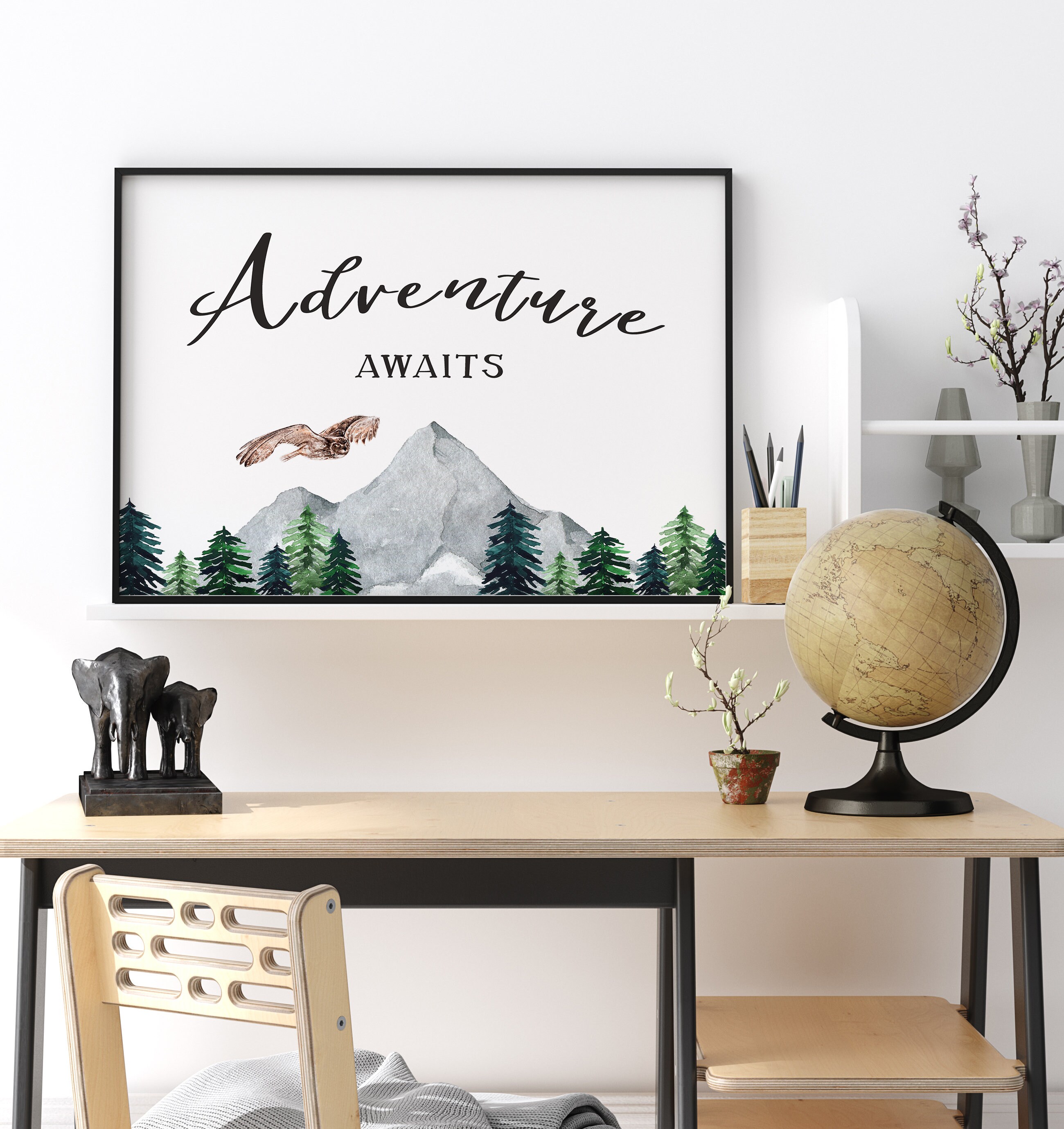 Adventure Awaits, Adenture Nursery Decor, Woodland Nursery, Nursery ...