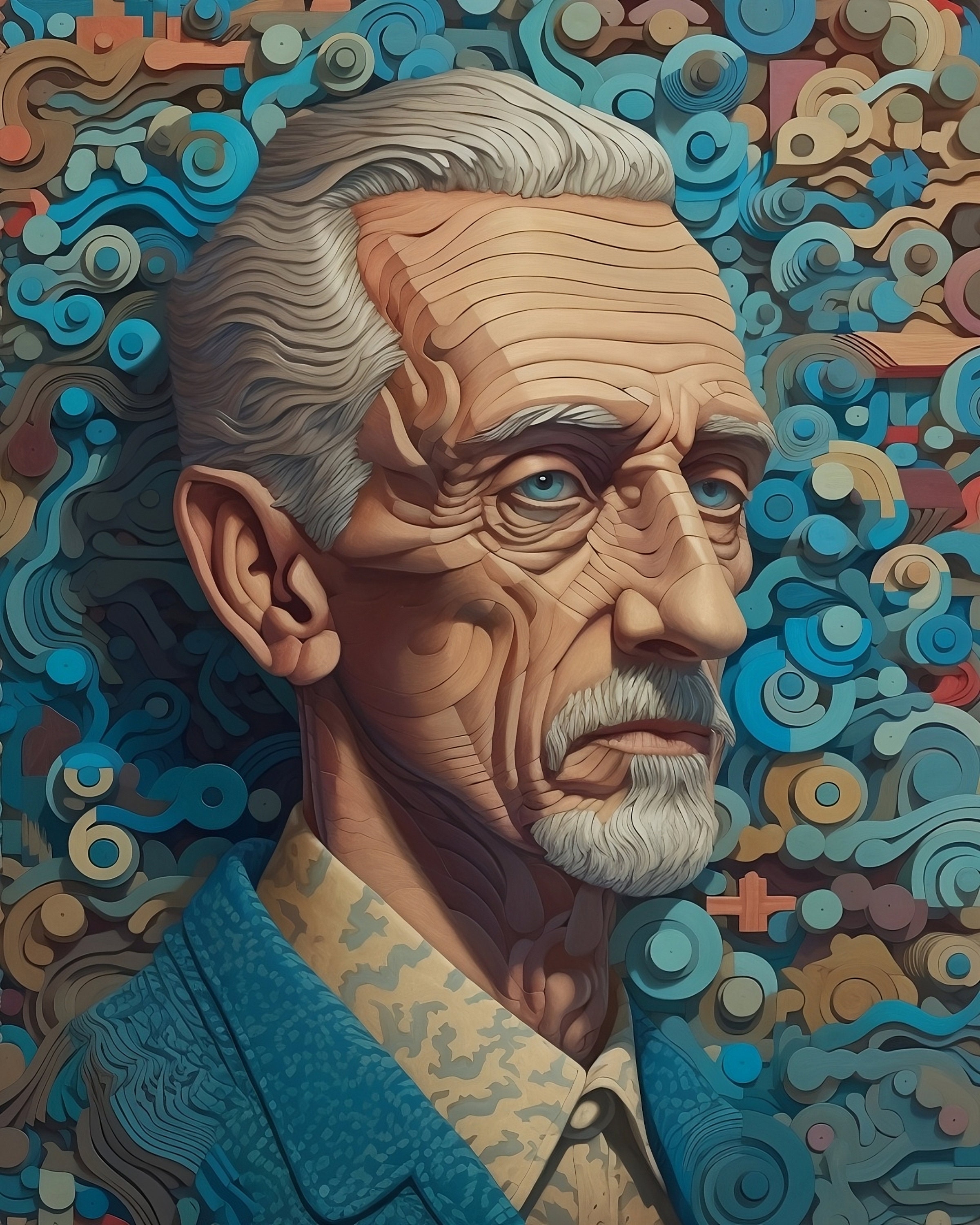 Old Man in Isometric Art Digital File Isometric Art Digital File High ...