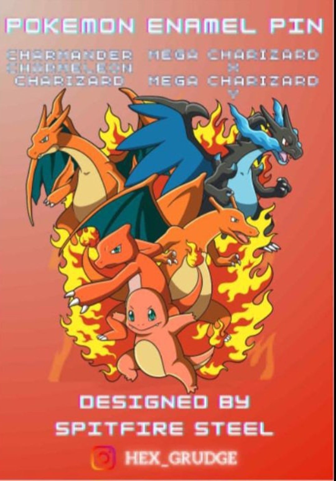 Pokémon Charmander Enamel Pin Charmeleon Pin Charizard Pin - Etsy