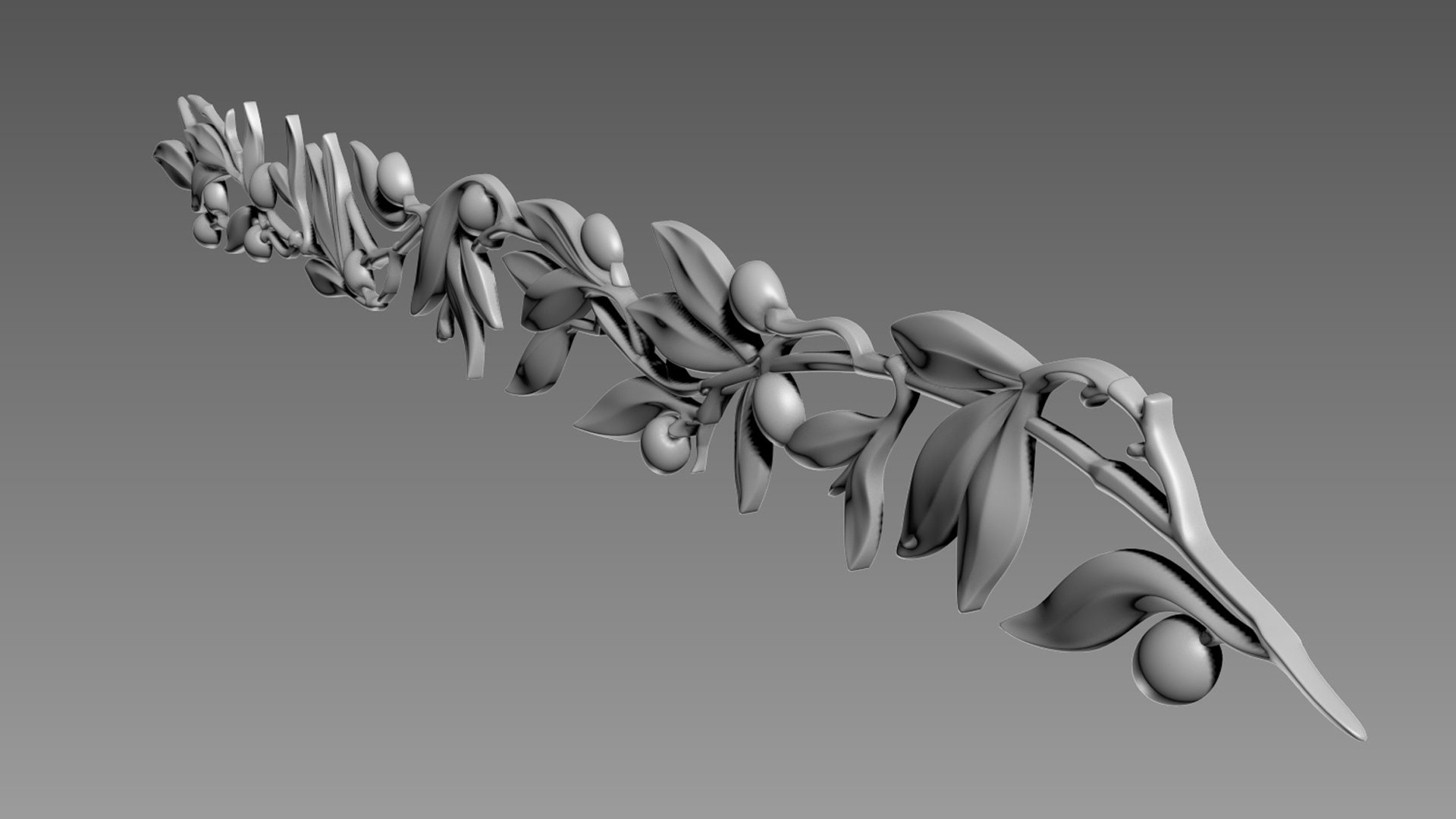 Olive Branch 3D Model for CNC - Etsy