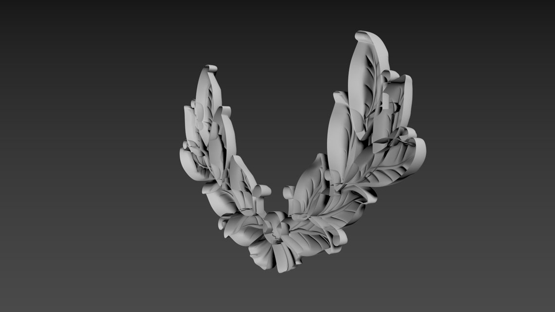 Branch With Leaves Bas-relief. 3D Model. Decor. CNC. Artcam. Plant ...