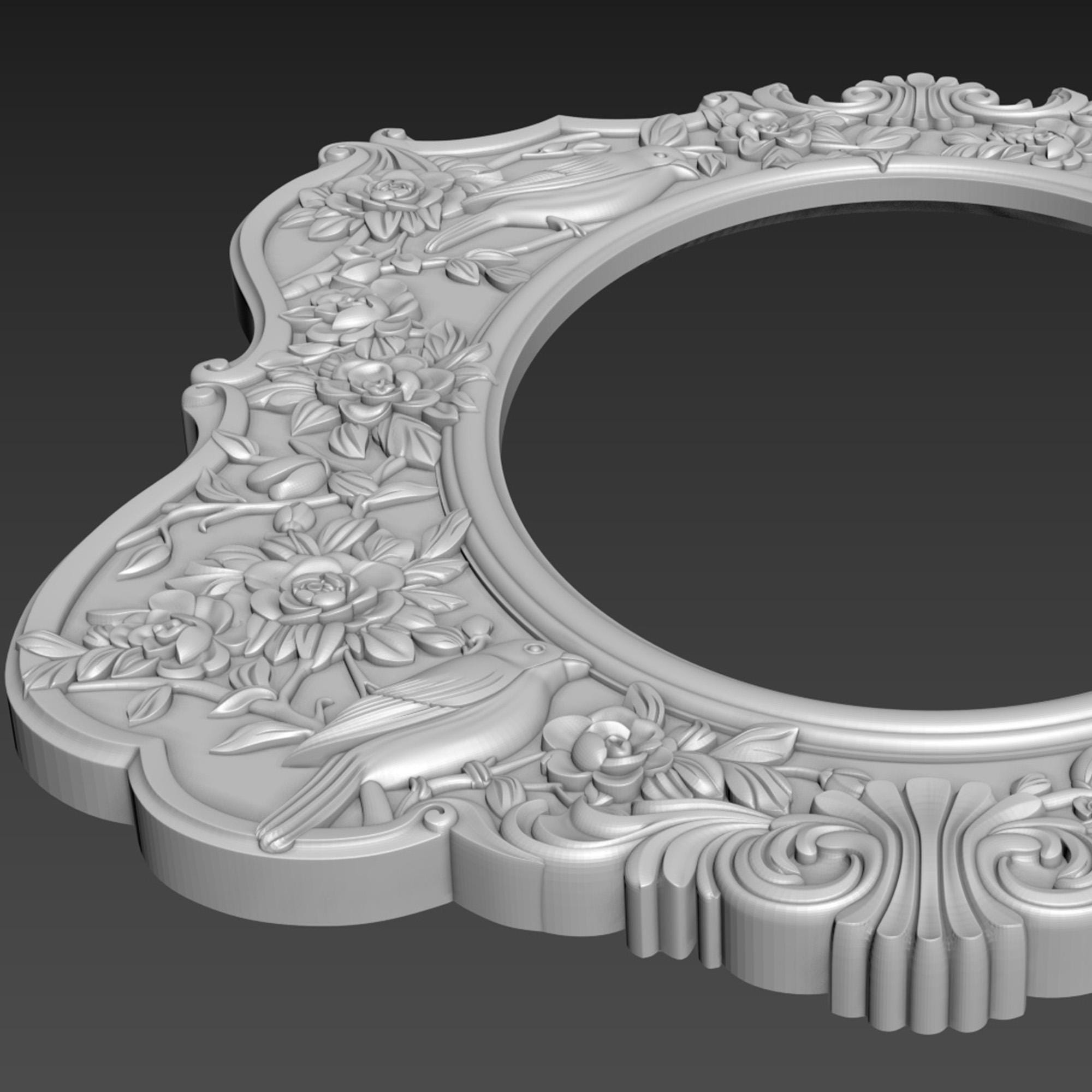 Mirror Frame for CNC. 3D Model. Digital File. STL and OBJ - Etsy