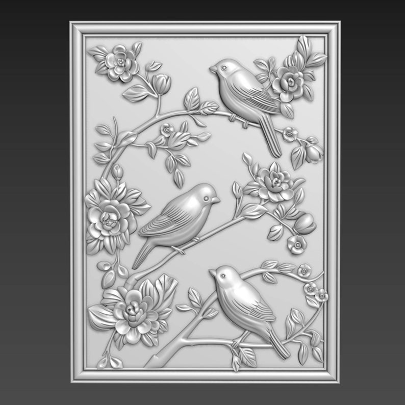 Birds Wall Decor Bas-relief. 3D Model. CNC. - Etsy