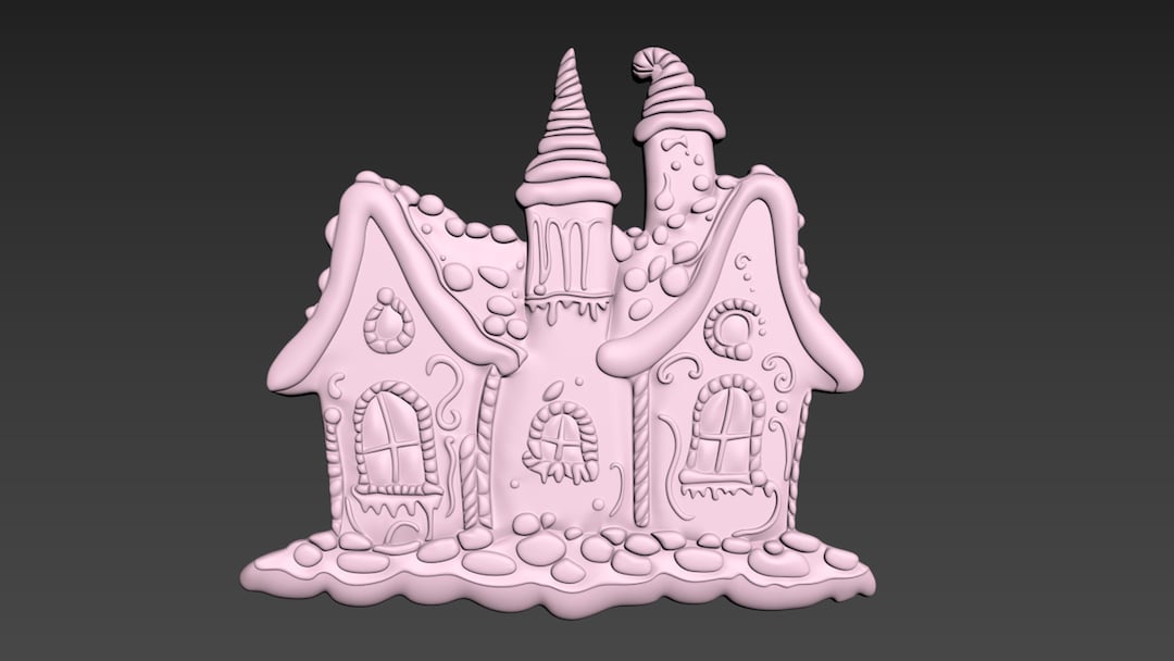 Gingerbread House 3D Model. OBJ Format. - Etsy