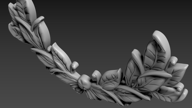Branch With Leaves Bas-relief. 3D Model. Decor. CNC. Artcam. Plant ...