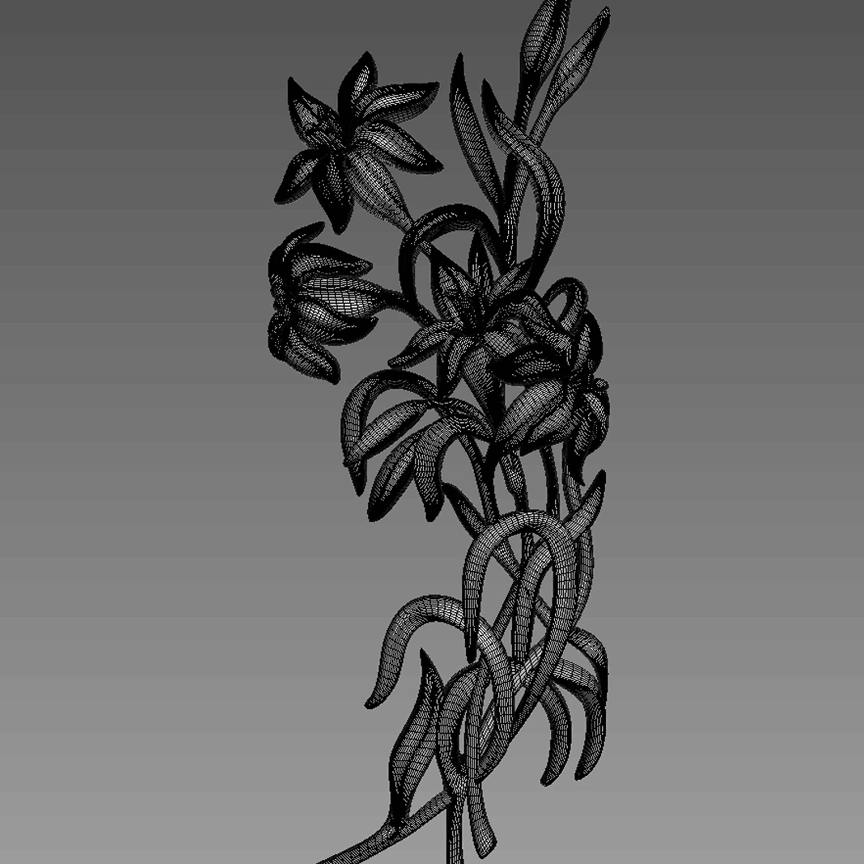 Lily Flowers Bas-relief. 3D Model. Decor. CNC. Artcam. Plant ...