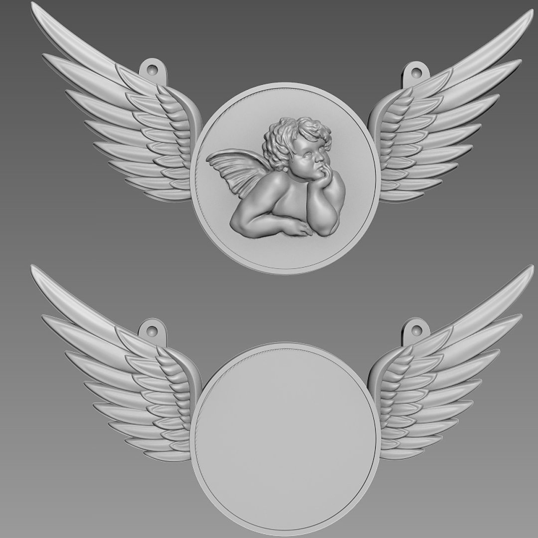 Medallion Angel 3D Model for CNC. Woodcarving. Artcam. STL. O.B.J. - Etsy